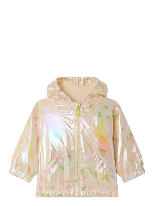 Bonpoint Water-repellent Cherry Print Hooded Jacket - Pink