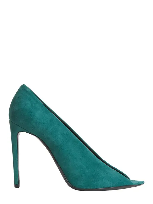 Valentino Garavani Suede Open-toe Pumps - Green