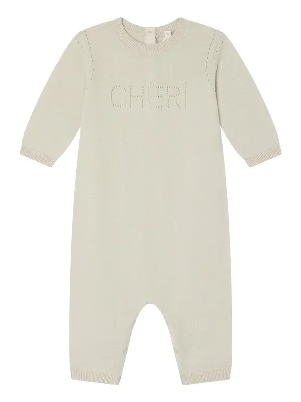 Bonpoint Organic Cotton Atilou Playsuit With Pointelle Design - Blue
