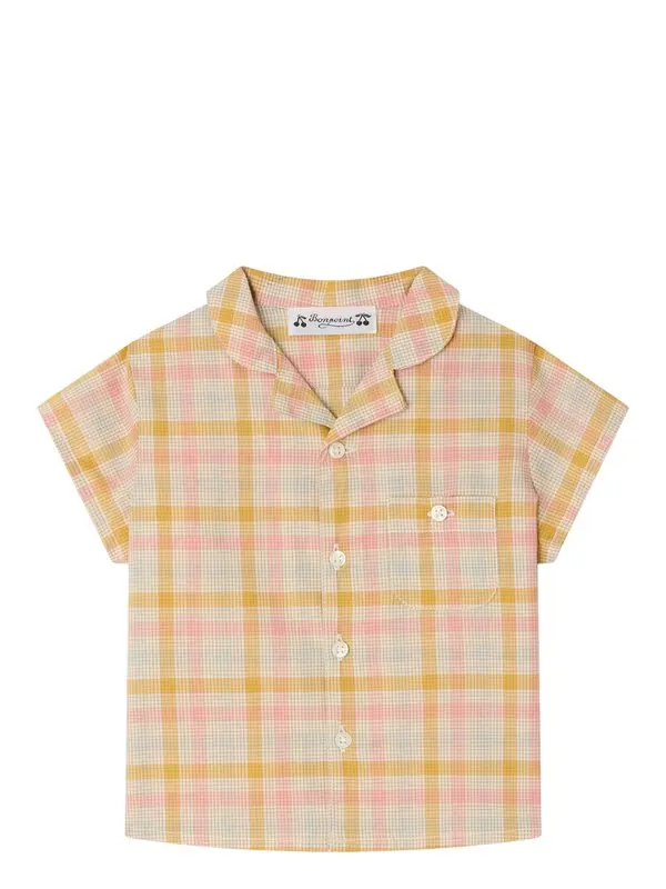 Bonpoint Cotton Check Shirt - Pink