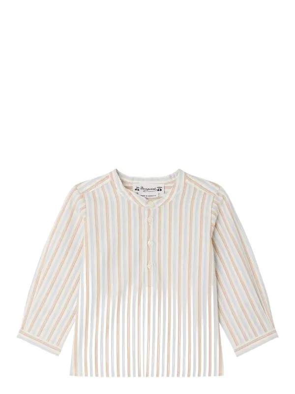 Bonpoint Striped Cotton Shirt - Blue