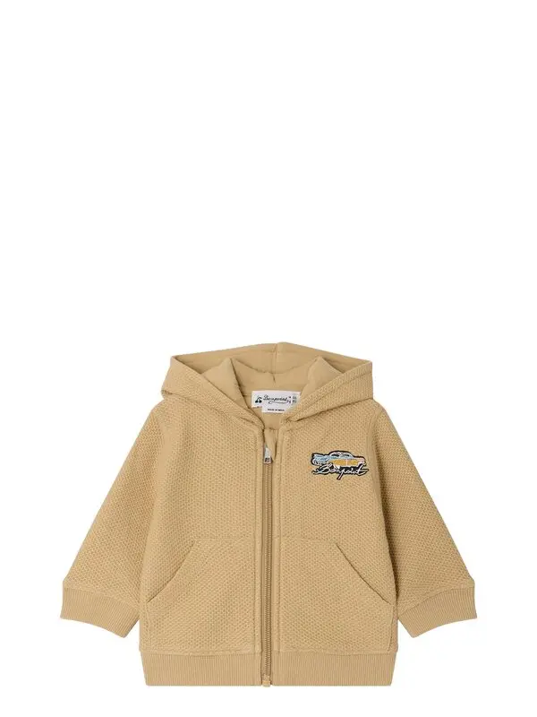 Bonpoint Embroidered Cotton Hoodie - Beige