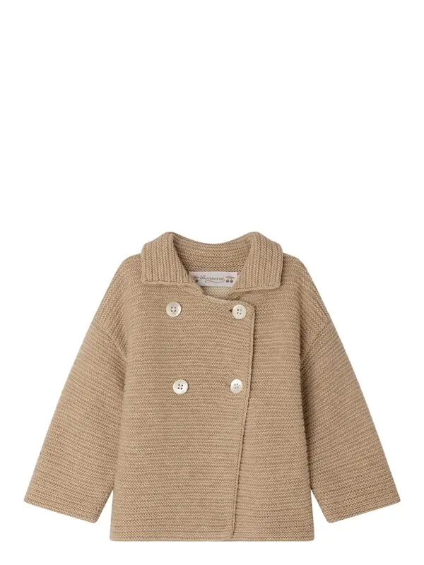 Bonpoint Reversible Wool-cotton Jacket With Mother-of-pearl Buttons - Beige