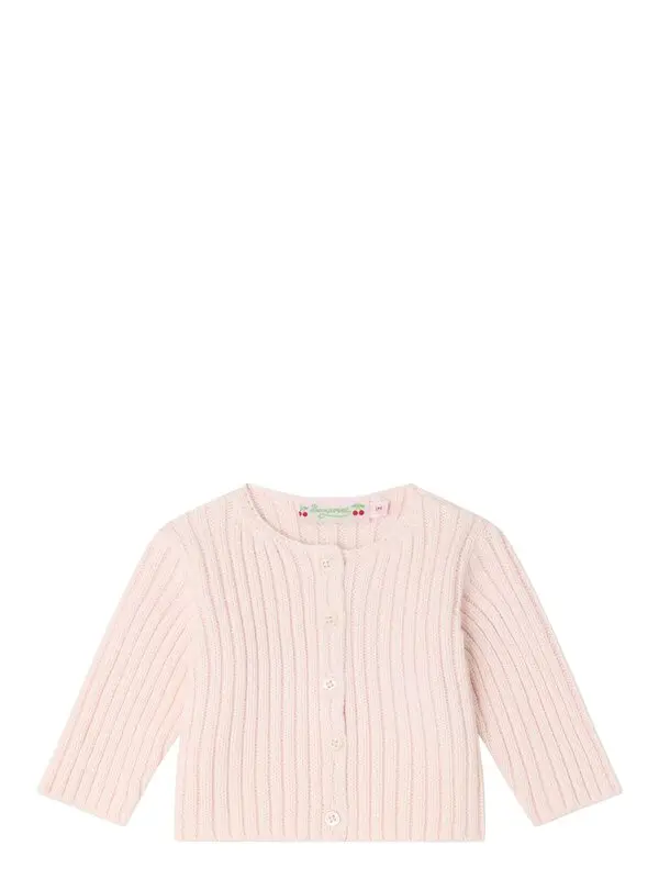 Bonpoint Esil Cardigan With Ribbed Texture - Pink