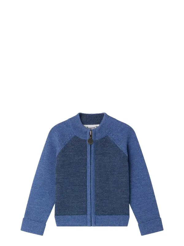 Bonpoint Wool Zip-up Sweatshirt - Navy
