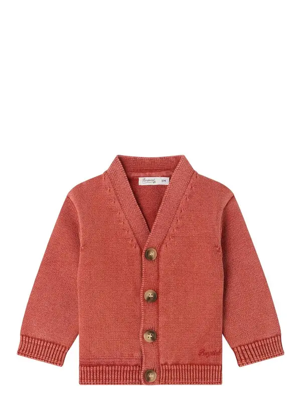 Bonpoint Wool V-neck Cardigan - Red