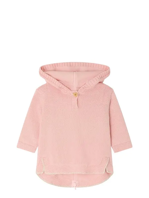 Bonpoint Cotton Longline Hoodie - Pink