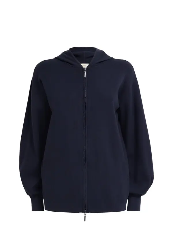 Max Mara Knitted Full Zip Hoodie - Blue