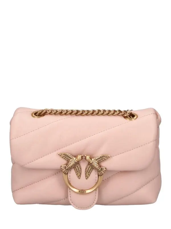 Pinko 100% Leather Mini Crossbody Bag - Pink