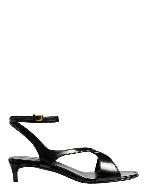 Khaite Heeled Sandals With Ankle Strap - Nero