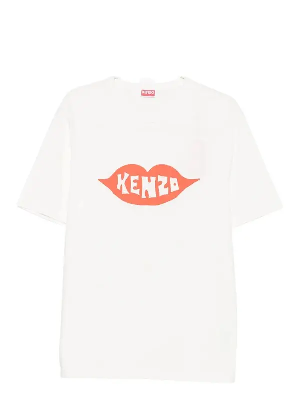 Kenzo Graphic Print Round Neck Short Sleeve T-shirt - Bianco