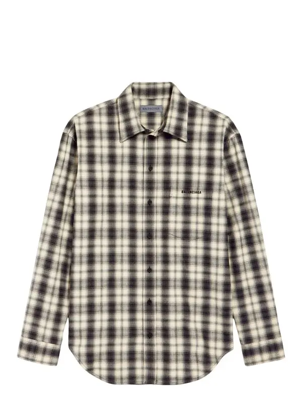 Balenciaga Plaid Button-up Shirt - White