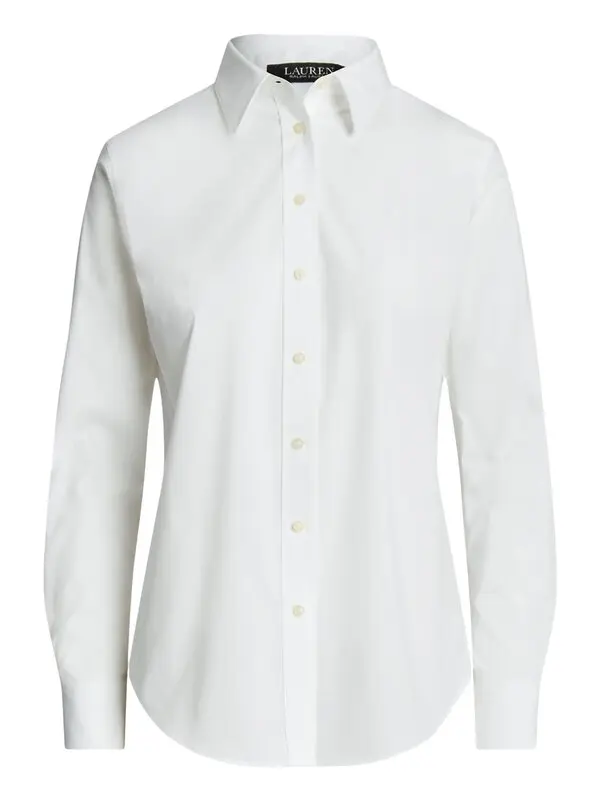 Ralph Lauren Slim Fit Embroidered Logo Shirt - White