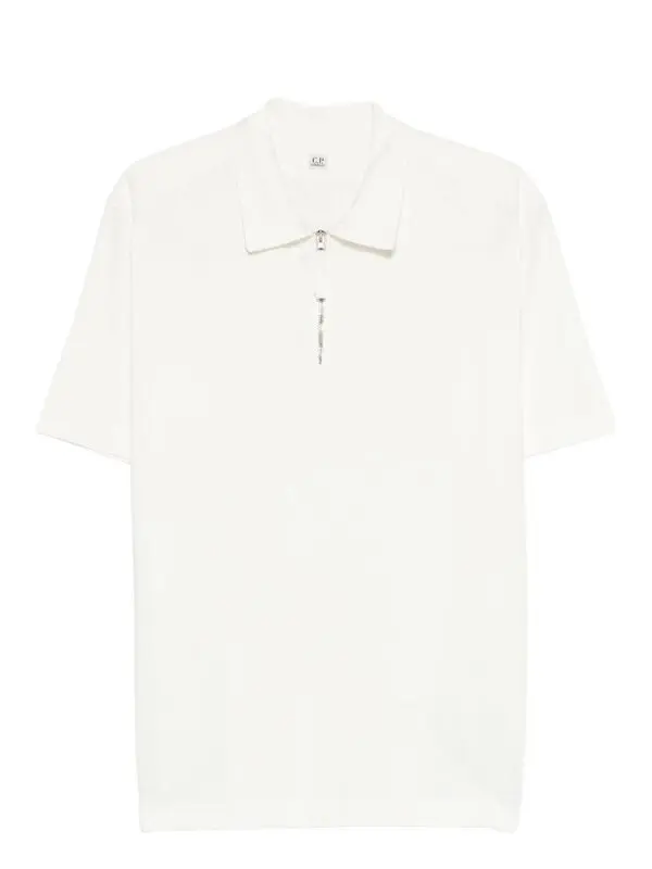 C.P. COMPANY C. P. Company Zip Detail Short Sleeve Polo Collar For - White