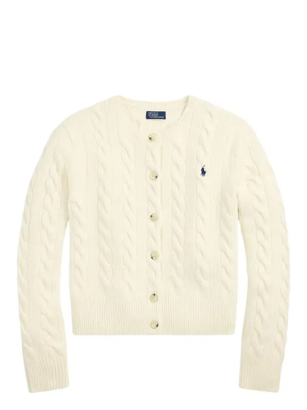 Polo Ralph Lauren Cream Textured Knit Cardigan - Beige