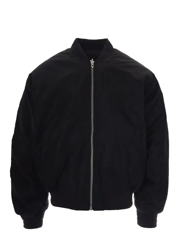 DIESEL® Zip-up Bomber Jacket With Ribbed Trim - Deep/black