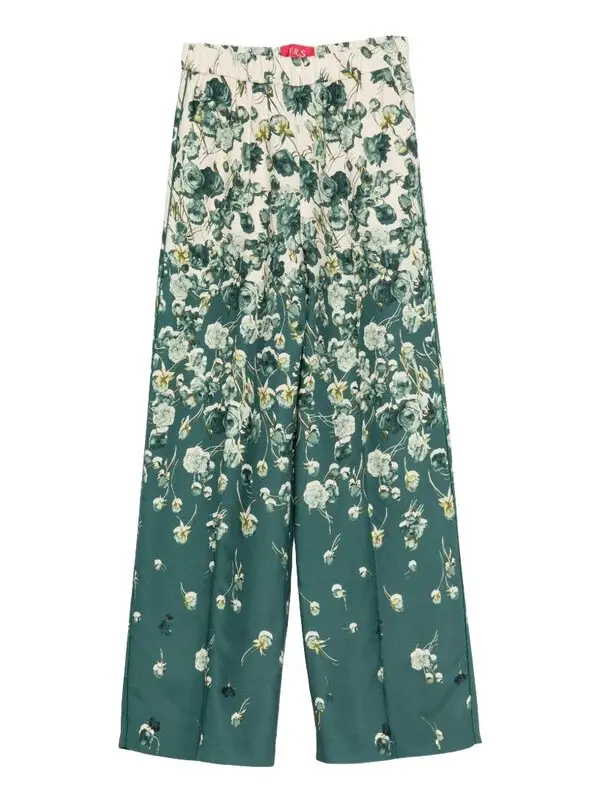 F.R.S FOR RESTLESS SLEEPERS Printed Wide-leg Trousers - Green