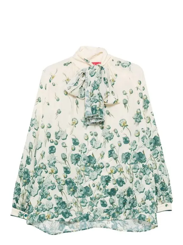 F.R.S FOR RESTLESS SLEEPERS Silk Blend Printed Shirt - Green