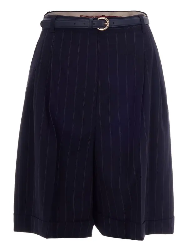 Max Mara Tailored Pinstripe Shorts - Blu