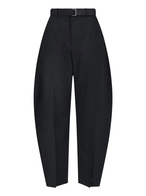 Sacai Belted Wool Trousers - Black