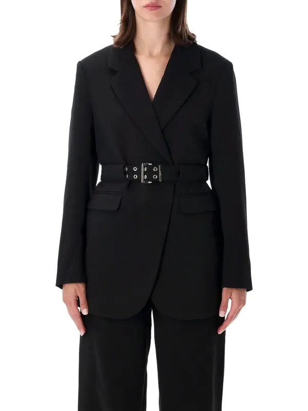 GANNI Recycled Polyester Belted Utility Jacket - Nero