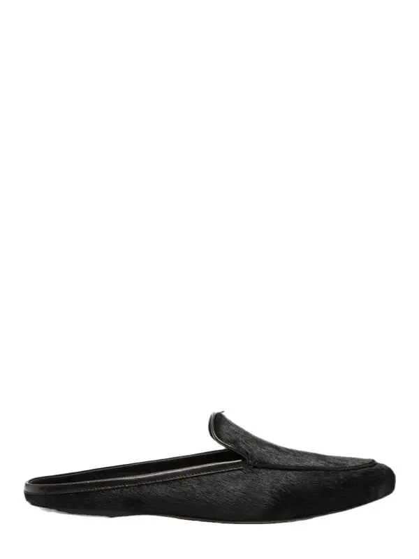 FORTE_FORTE Ponyskin Loafer Mules - Black