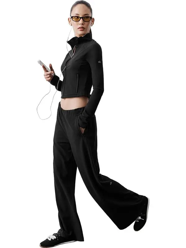 Alo Yoga Sway Mid-rise On The Go Pants - Black