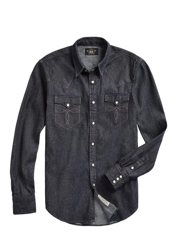Ralph Lauren Slim Fit Denim Western Shirt - Rinse