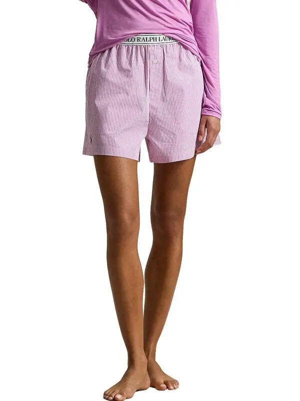 Ralph Lauren Striped Cotton Boxer - White/violet