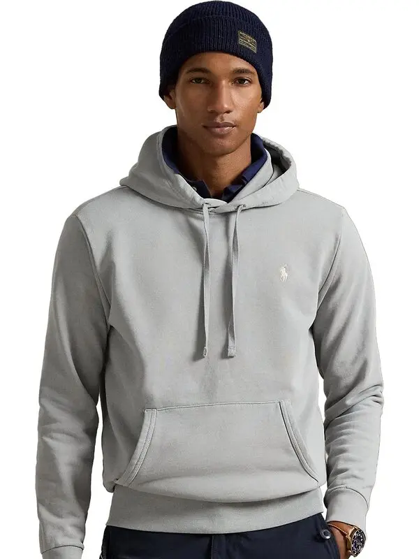 Ralph Lauren Loopback Cotton Hoodie - Soft Grey