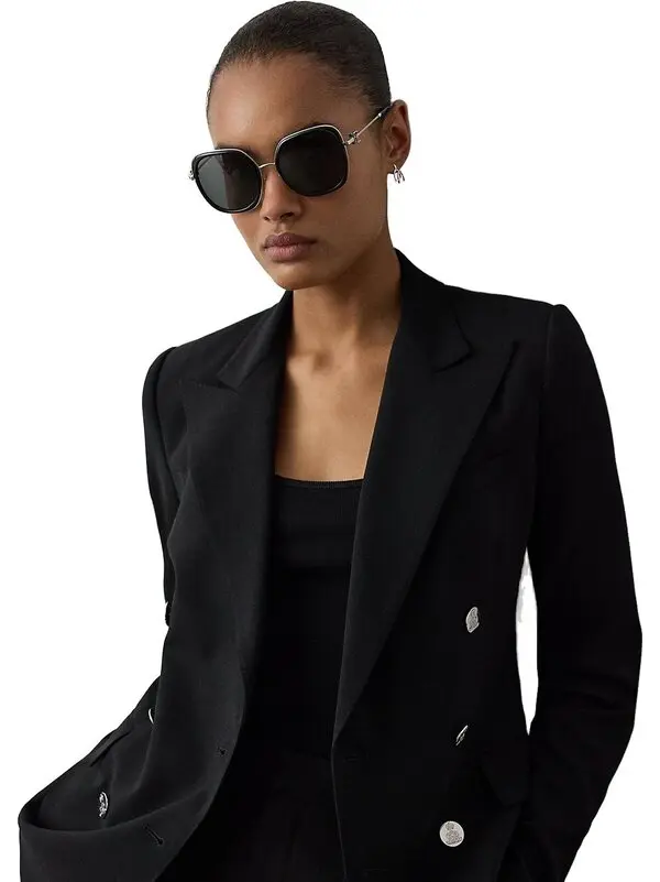 Ralph Lauren Camden Double-breasted Wool Crepe Jacket - Black