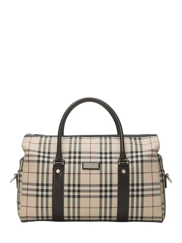 Burberry Check Duffle Bag - Brown