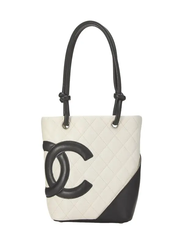 Chanel Quilted Calfskin Cambon Tote Mini - White
