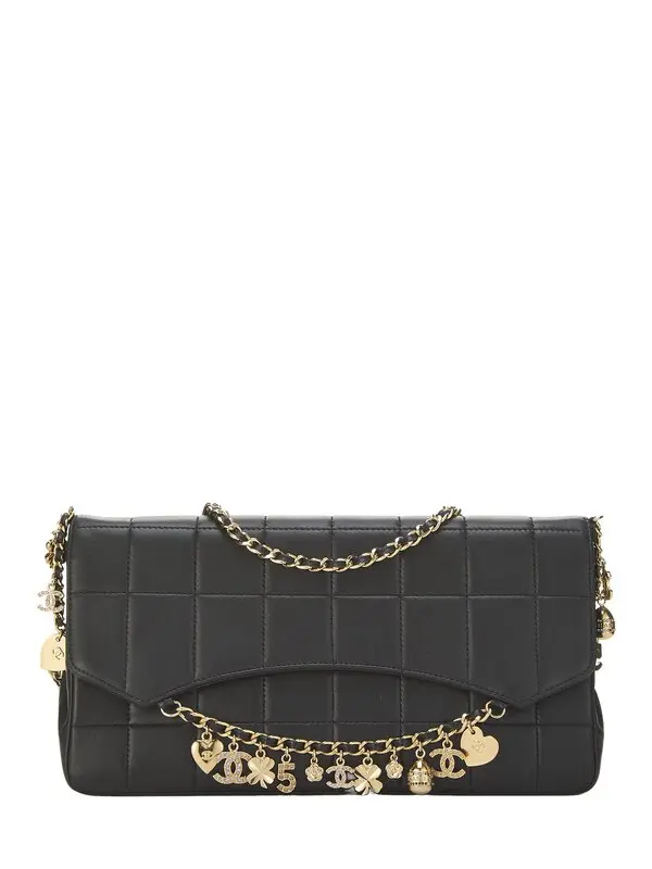 Chanel Lambskin Chocolate Bar Lucky Charms Flap Bag - Black