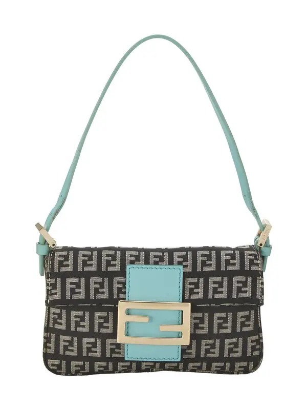 Fendi Navy Zucchino Canvas Baguette - Blue
