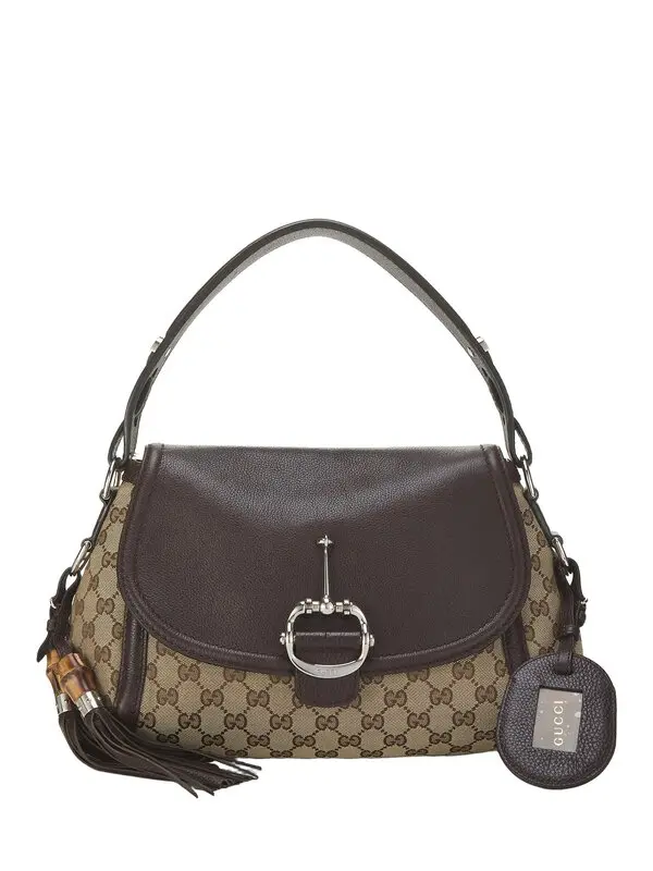 Gucci Original Gg Horsebit Shoulder Bag - Brown