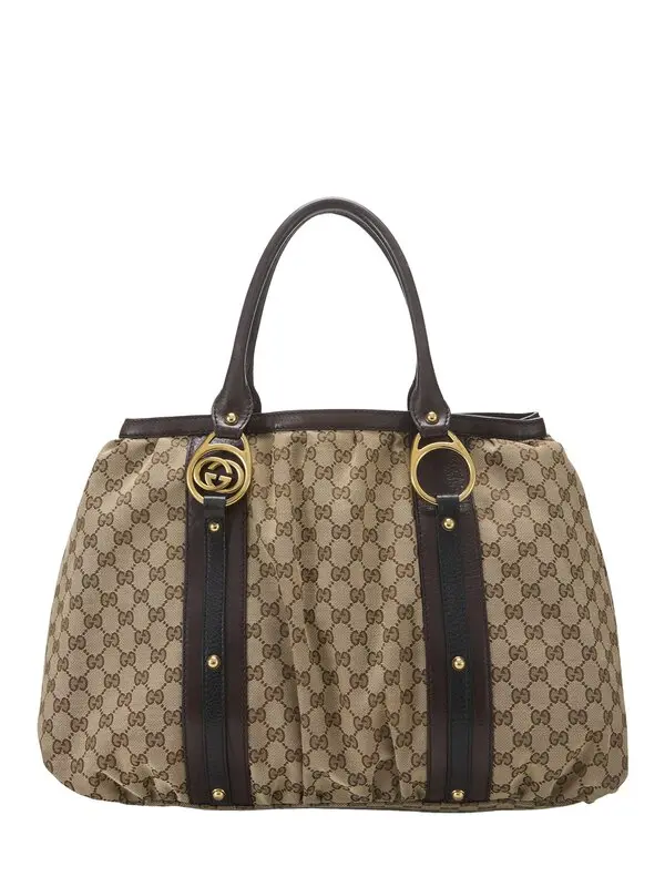 Gucci Gg Canvas Tote - Brown