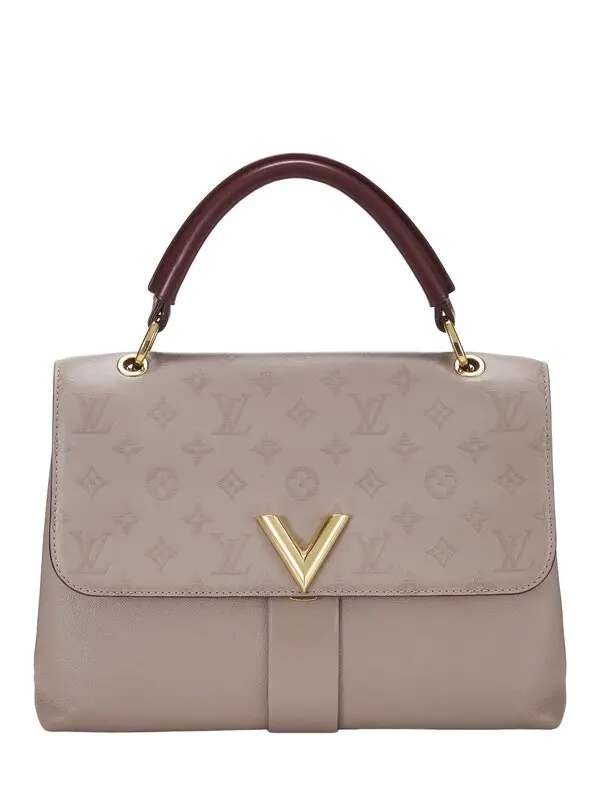 LOUIS VUITTON Calfskin Leather Very Top Handle Bag - Beige