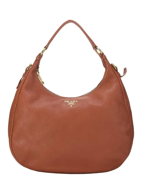 Prada Vitello Daino Hobo Bag - Orange
