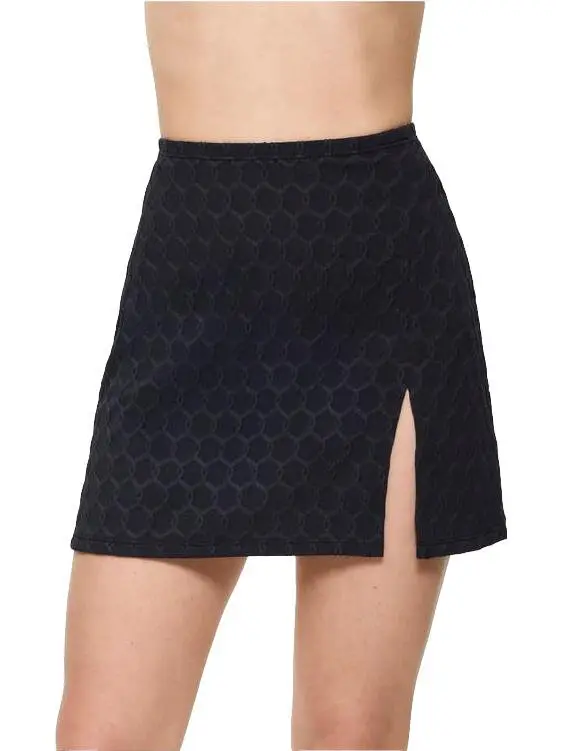 GOTTEX Chained Reaction Textured Pull-on Skirt Cover-up - Black