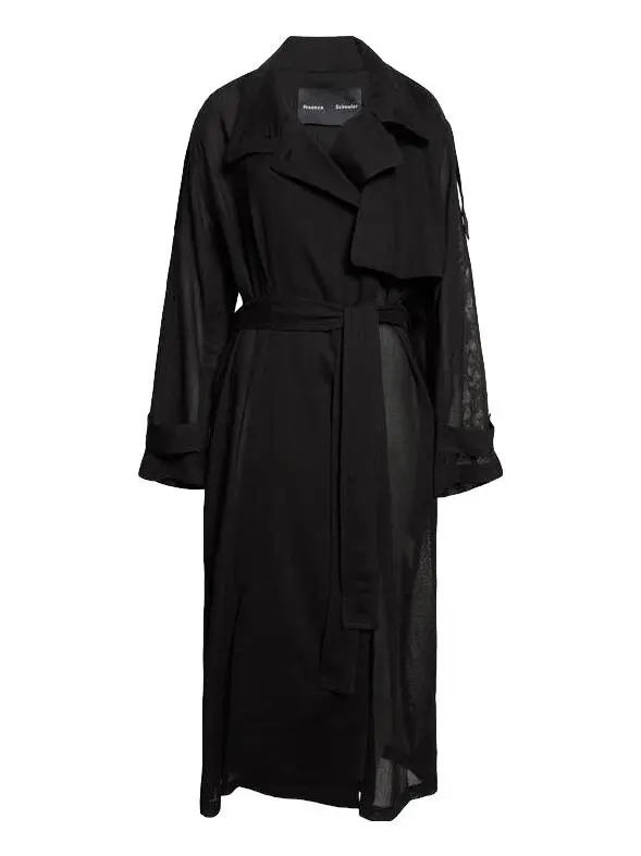 Proenza Schouler Sheer Wool Trench Coat - Black