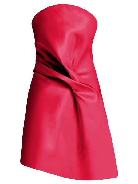 KATE BARTON Strapless Liquid Mini Dress - Raspberry