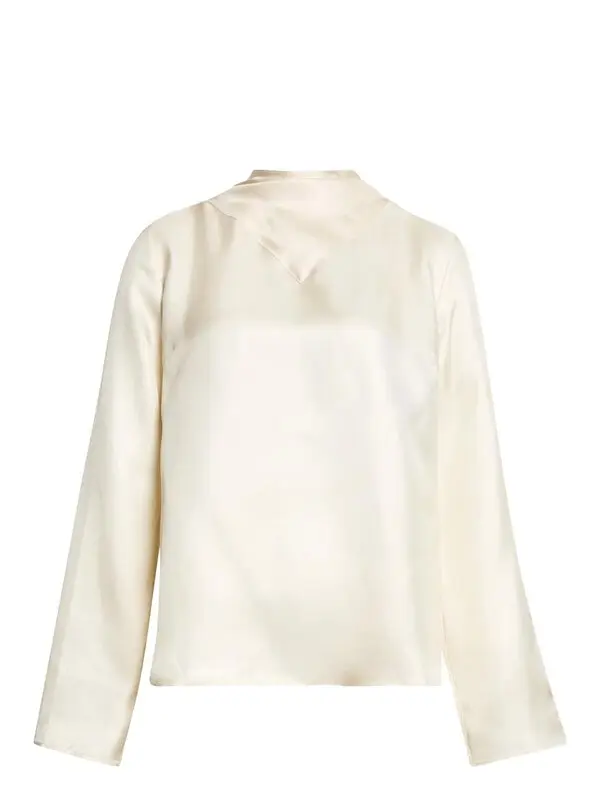 Loulou De Saison Gala Silk Crepe Top - Ivory