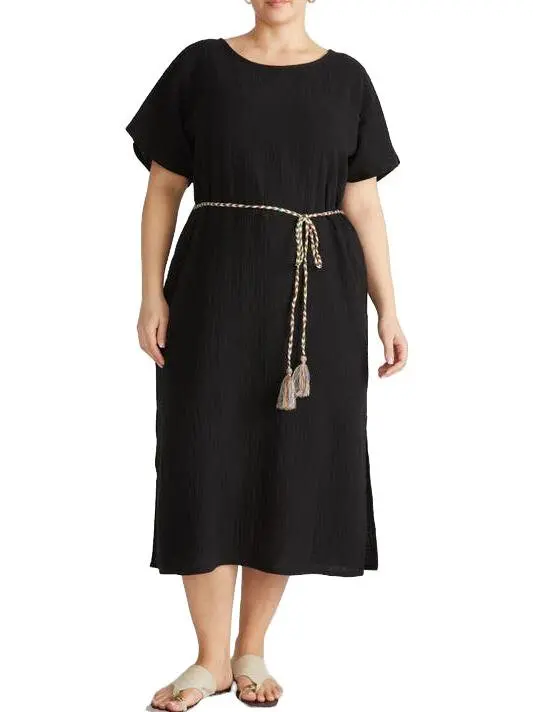 Universal Standard Landsbury Cotton Gauze Dress - Black