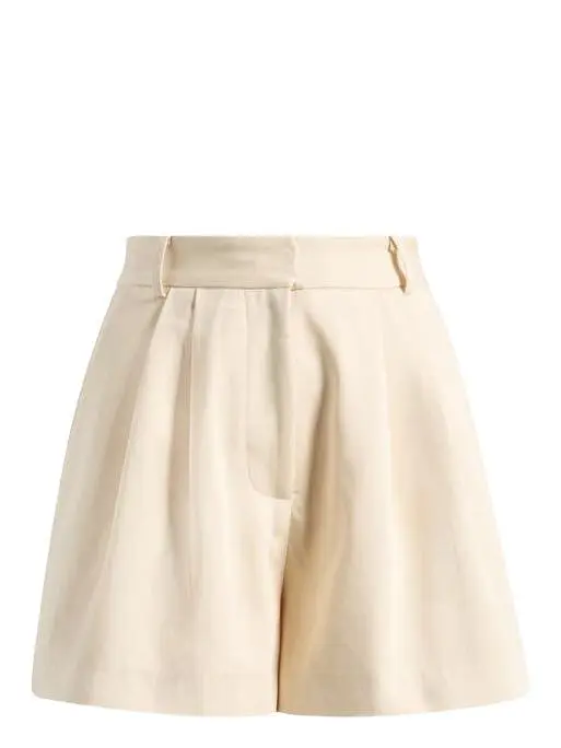 Oddmuse High Waisted Pleated Shorts - Stone