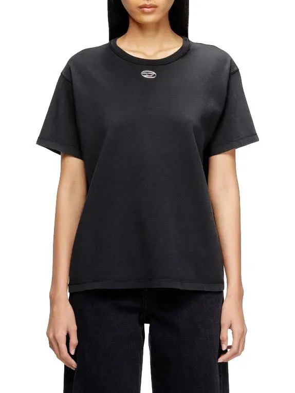 DIESEL® Metallic Oval D Cutout T-shirt - Black
