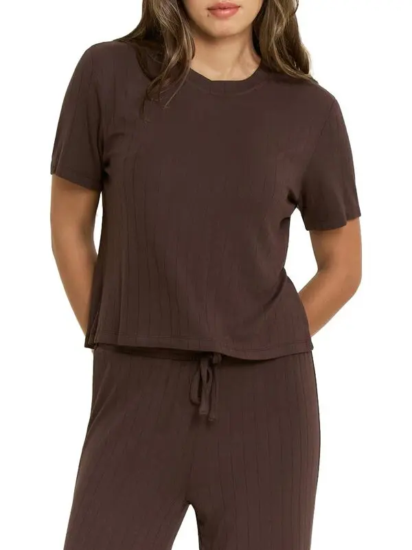Honeydew Intimates Cloud Modal Rib Knit T-shirt - Chocolate