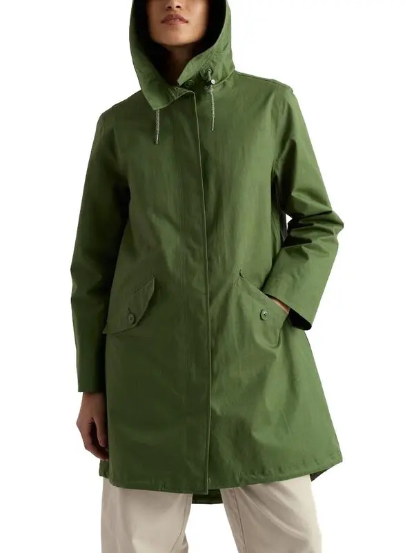 SEASALT CORNWALL Waterproof Linen & Cotton Hooded Coat - Heath