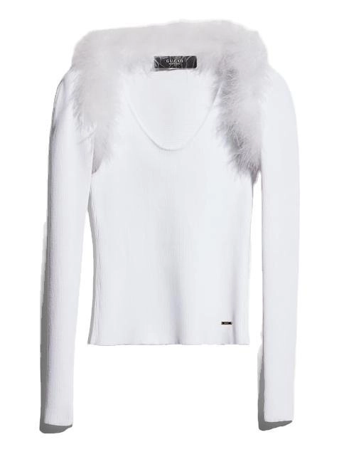 Gucci Rib Viscose Tank Top With Detachable Cardigan - White