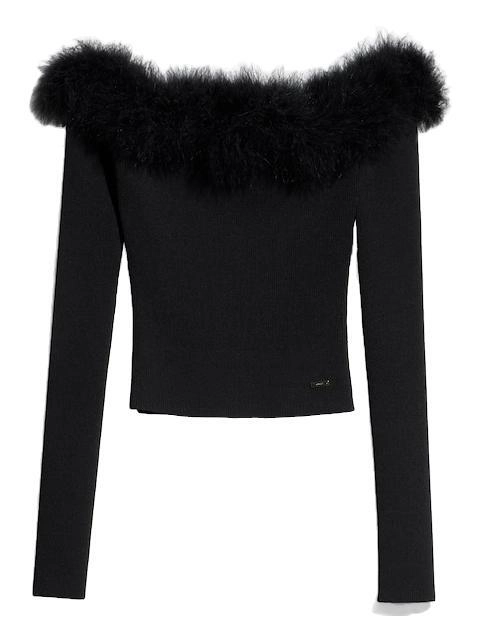 Gucci Rib Viscose Off-the-shoulder Top - Black